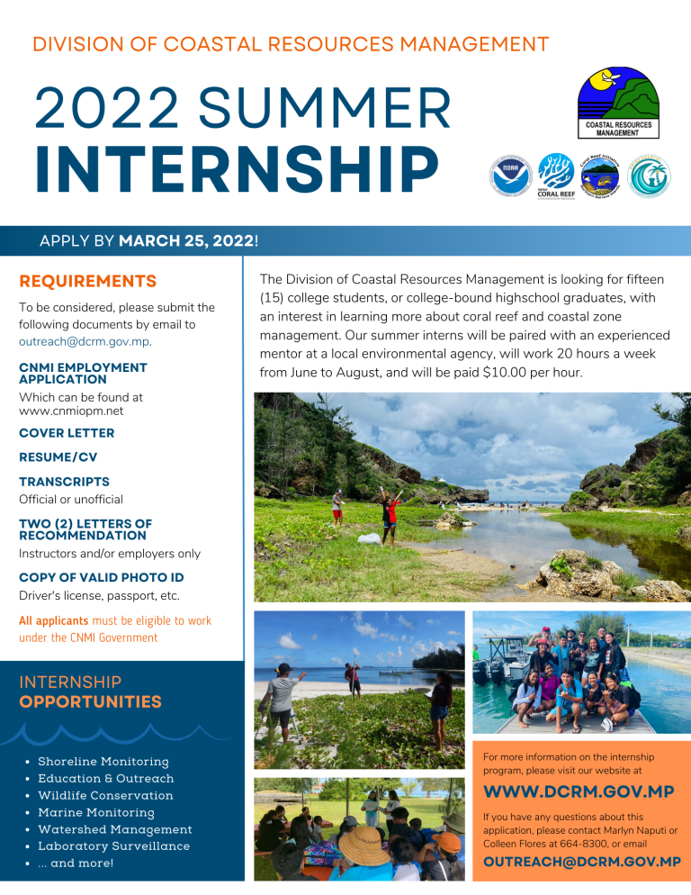 Summer Internship Program - Division of Coastal Resources Management